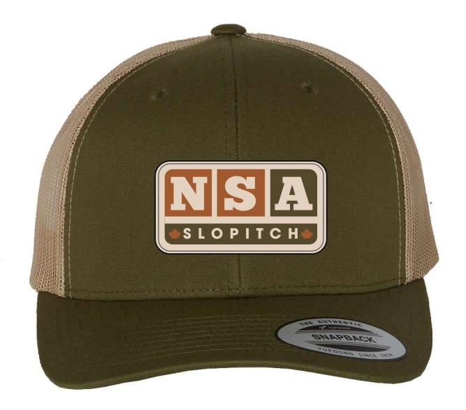Adjustable 6 panel Khaki/Coffee Trucker Hat - NSA Canada