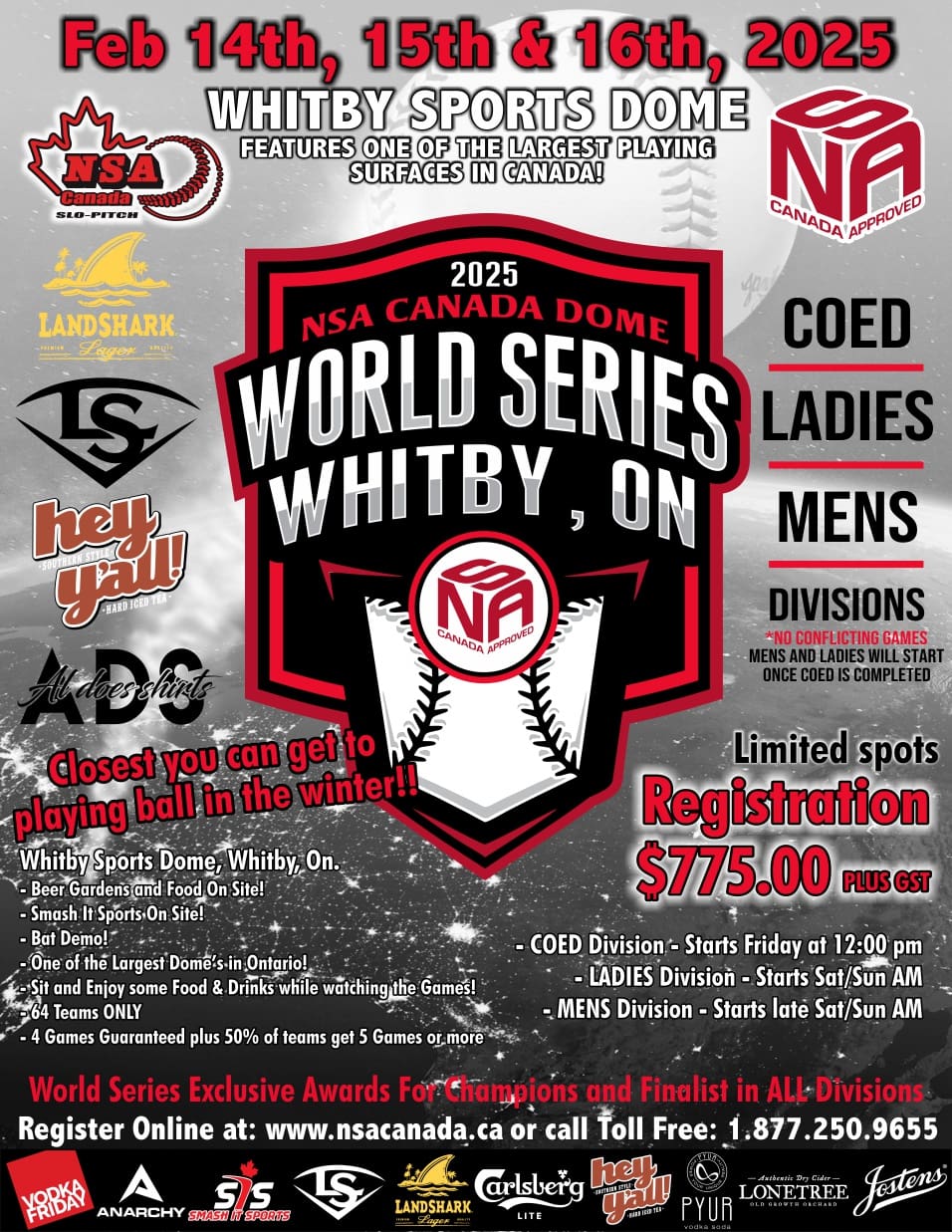 NSA Canada Dome World Series Championships Feb.14th – Feb. 16th, 2025 ...