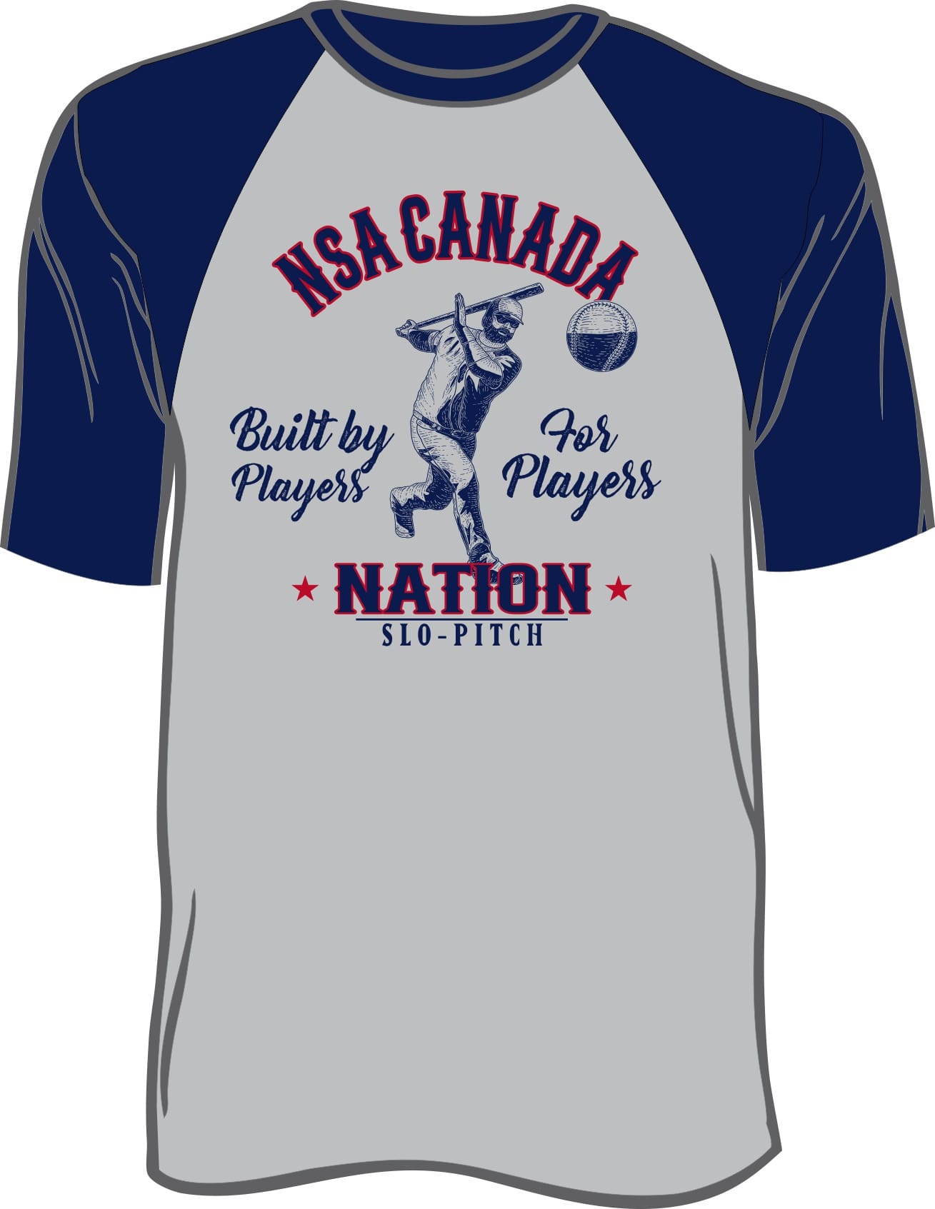 Nation Collection S/S Grey/Navy Performance - NSA Canada