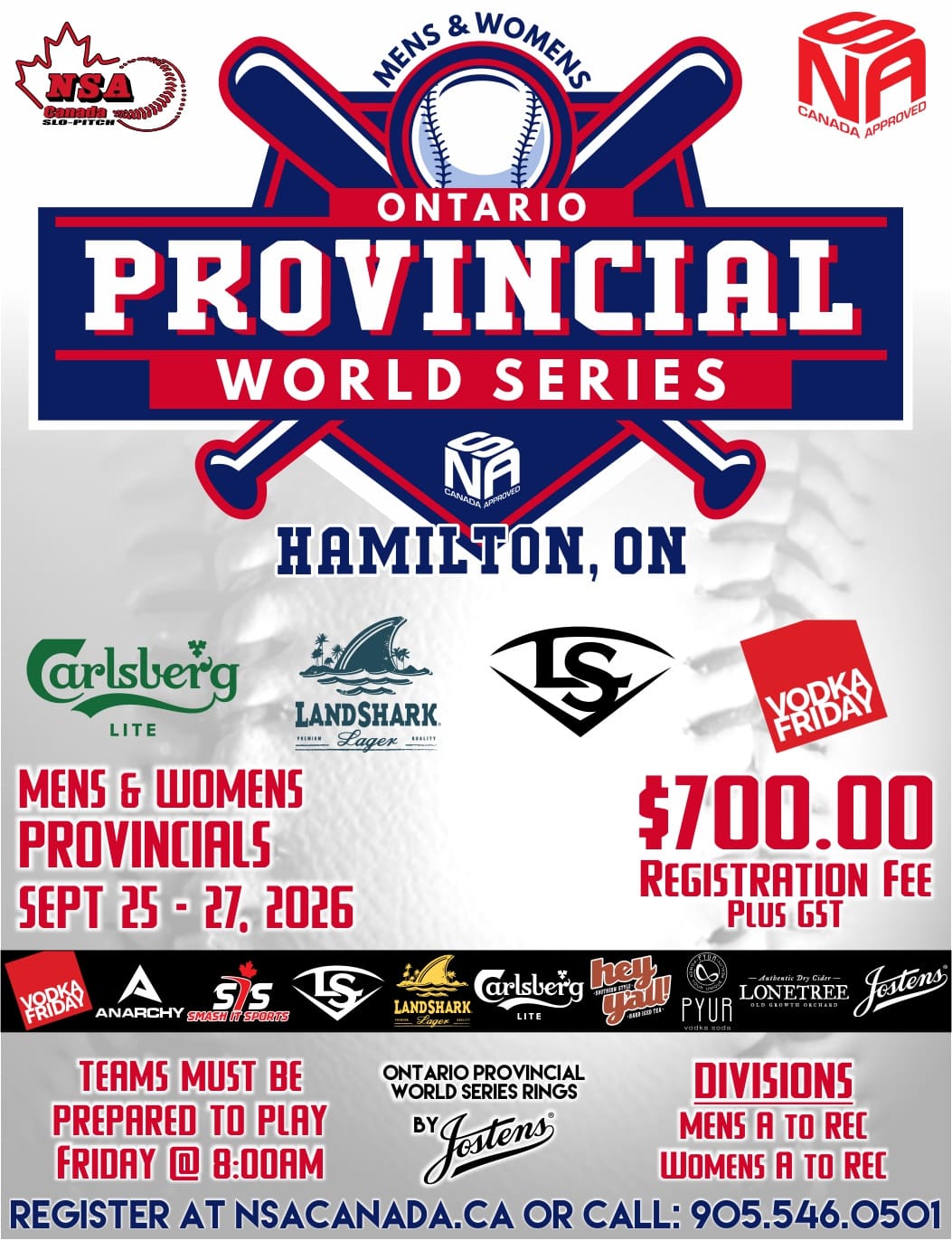 NSA Canada ON Provincial Men’s and Women’s Championships – Sept. 25-27 ...